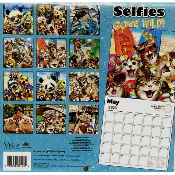 Toys | 223 Selfies Gone Wild 16 Month 10x10 Wall Calendar Nwt | Poshmark